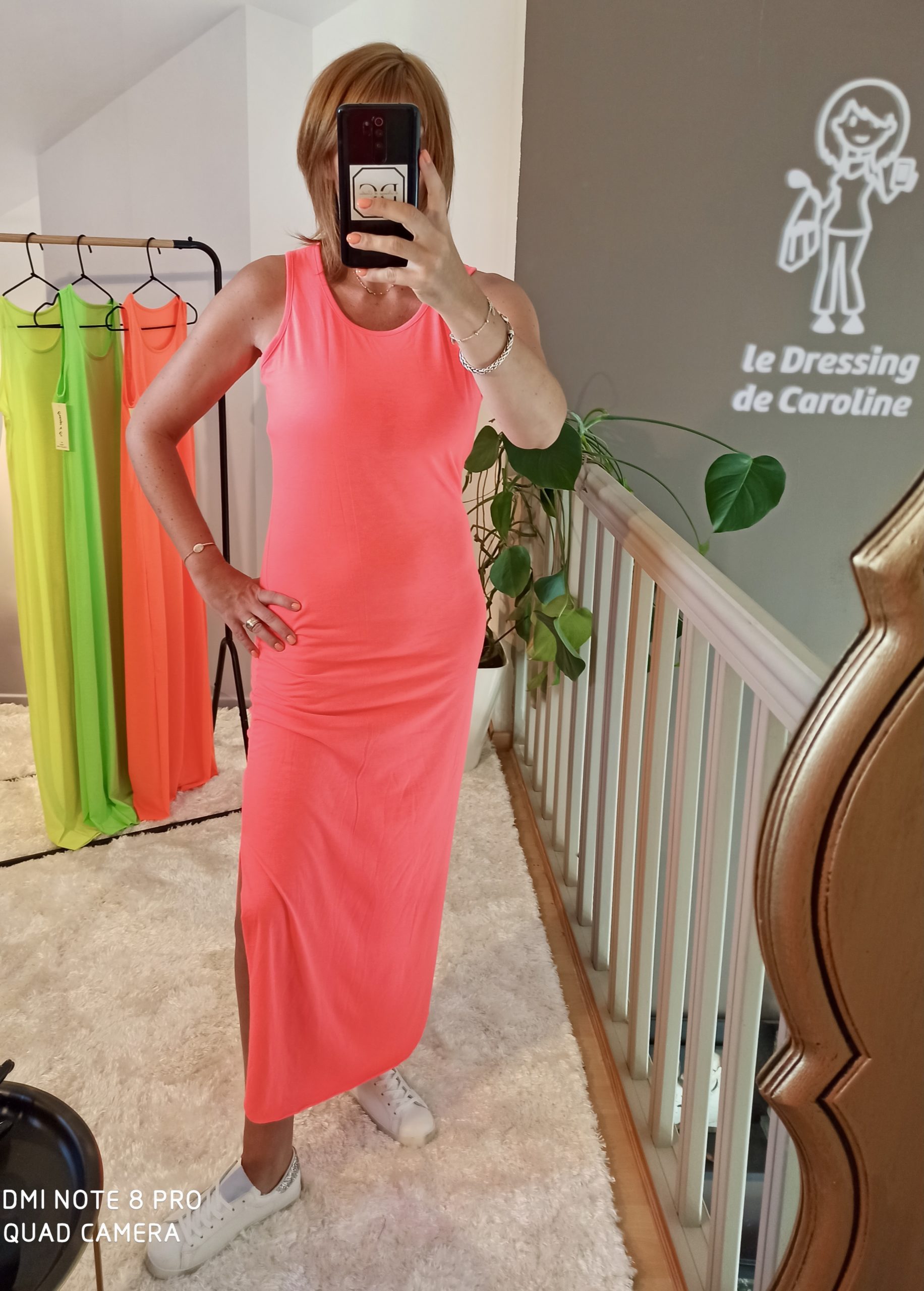 Robe Longue Fluo Rose | Le dressing de Caroline